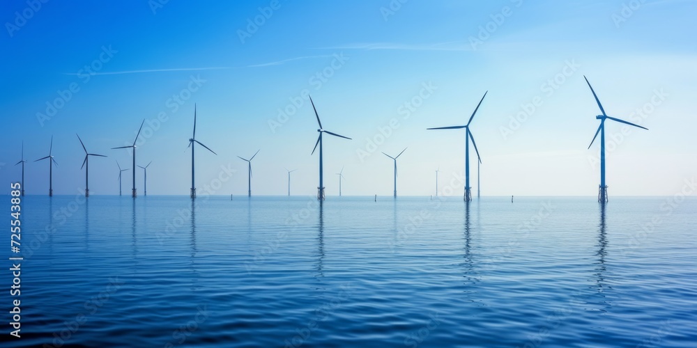 Offshore Wind Turbines Harness Green Energy From The Sea, Combating ...