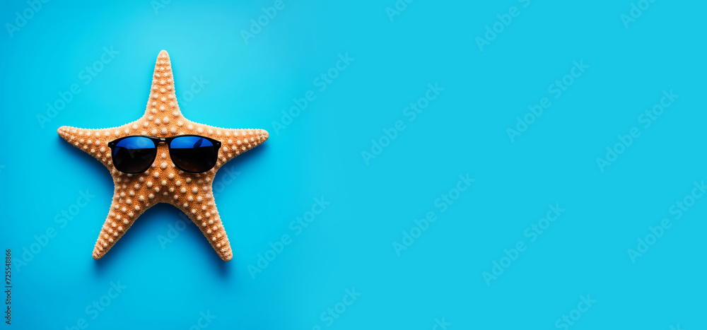 starfish in sunglasses, summer vacation. artificial intelligence ...