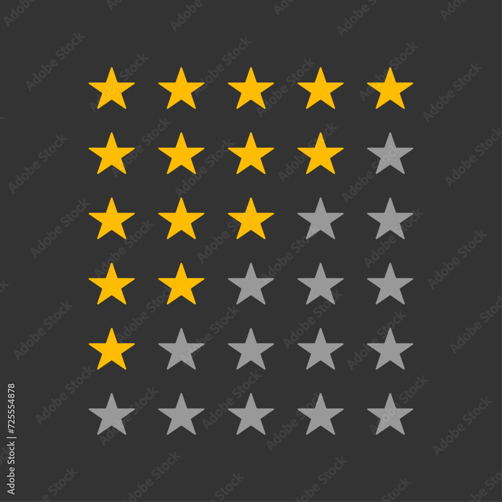 Set of star rating symbols. Vector illustration. Stock Vector | Adobe Stock