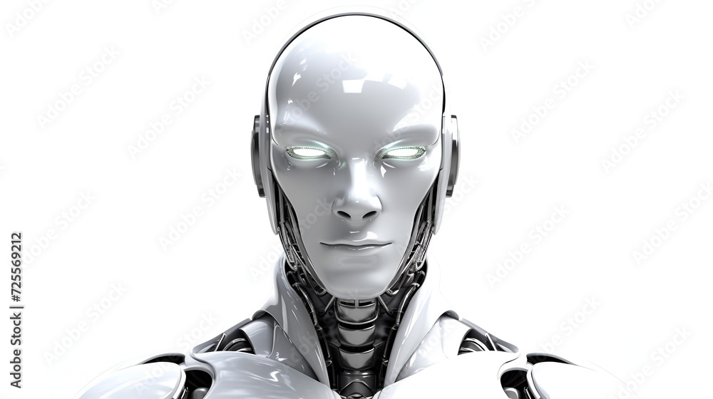 robot humanoid white backgorund, robot head, Robot Faces or two ...