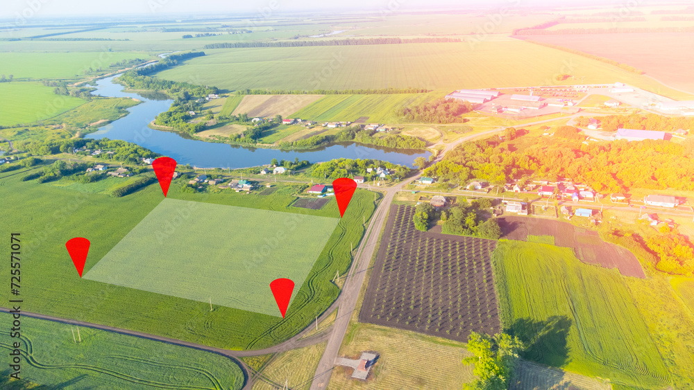 Land Survey Plan, Land plot management - real estate concept with a ...