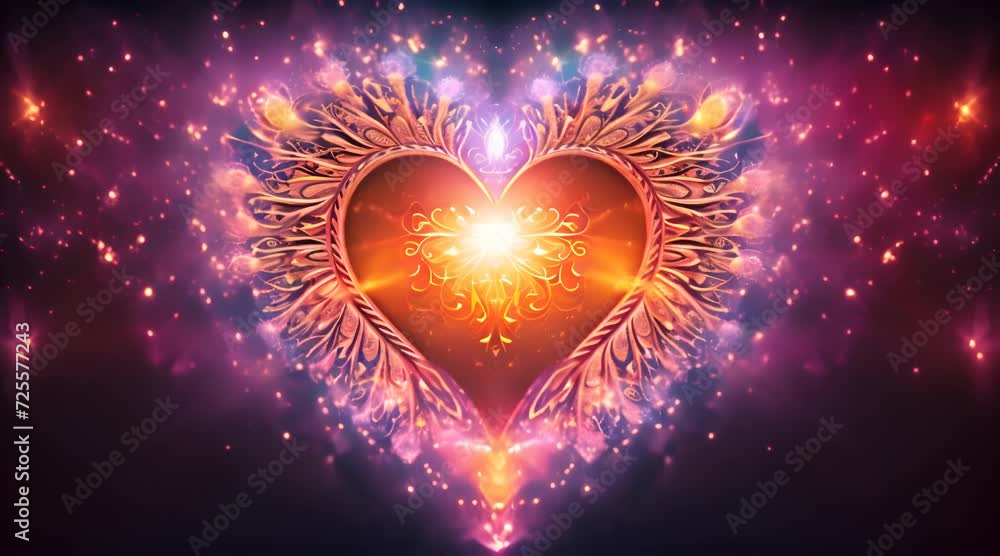 Psychedelic Distorted Valentine heart Background Web Design and Social ...