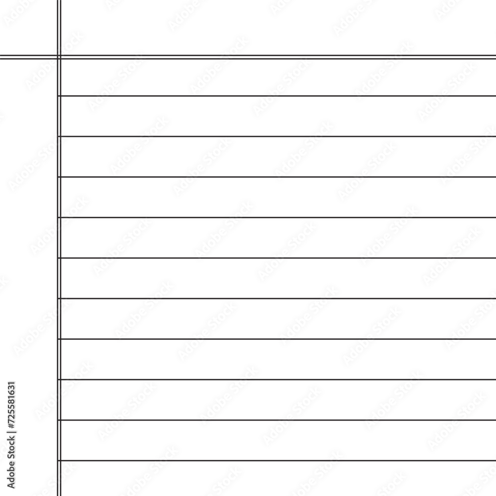 Sheet of Lined Paper ,Vector notebook paper,A4 lined format vector mock ...