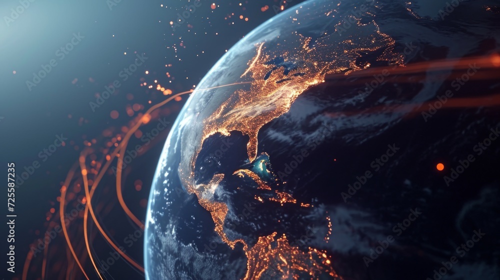 Earth globe with animated heat waves emanating from it, illustrating ...