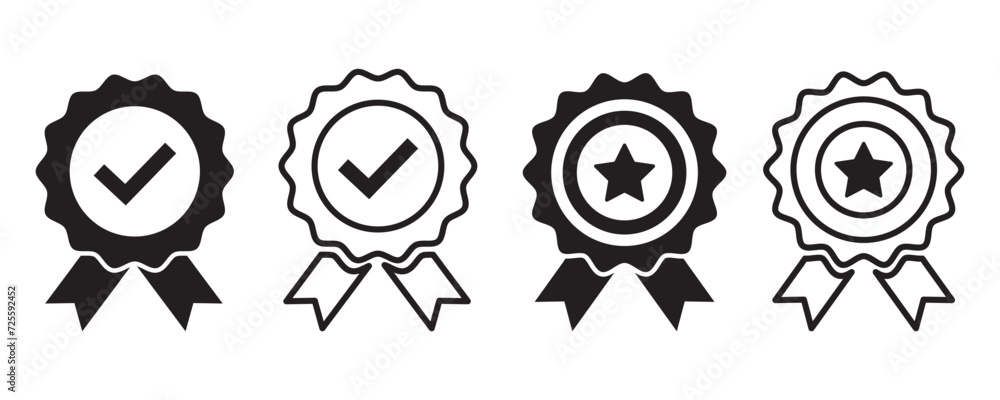 Guaranteed signs. Verification icons. Verified badges concept. Icons ...