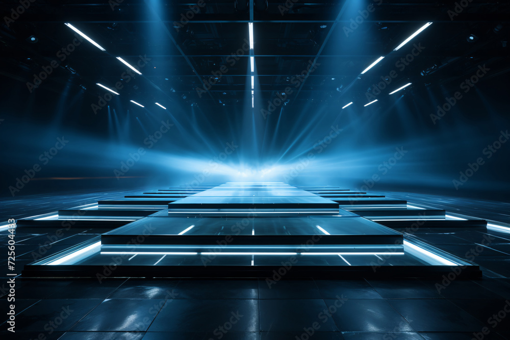 Modern dance stage light background with spotlight illuminated the ...