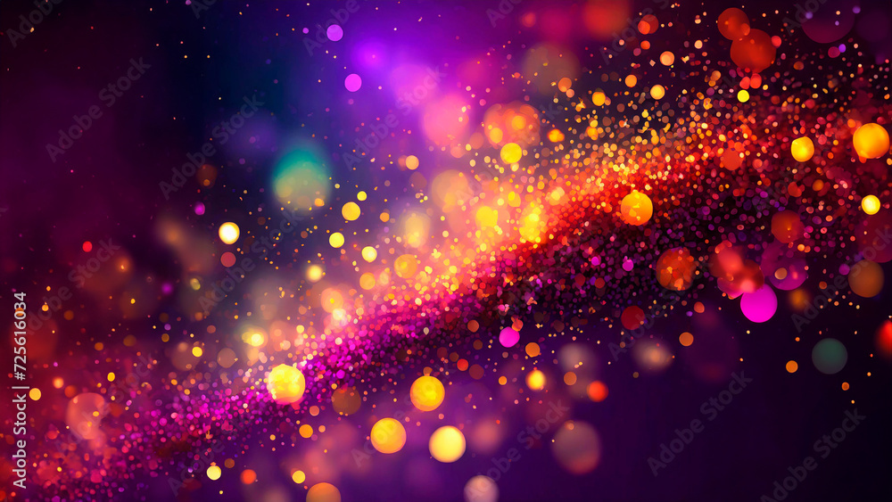 Sparks shine fire flakes bright particles bokeh background, blurred ...