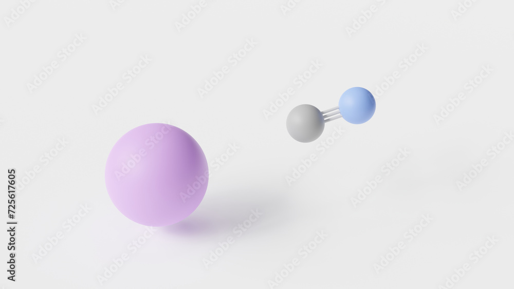potassium cyanide molecule 3d, molecular structure, ball and stick ...
