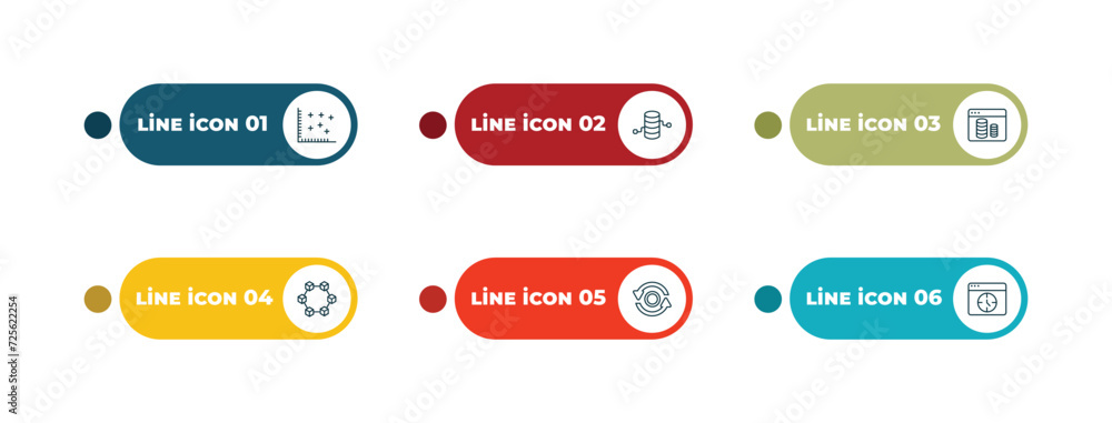 outline icons from user interface concept. thin line icons set included spotted data, data ...