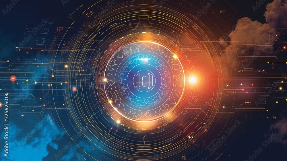 Dynamic And Dramatic Cloud Data Stream With Secure End To End Encryption Symbols And Copy Space