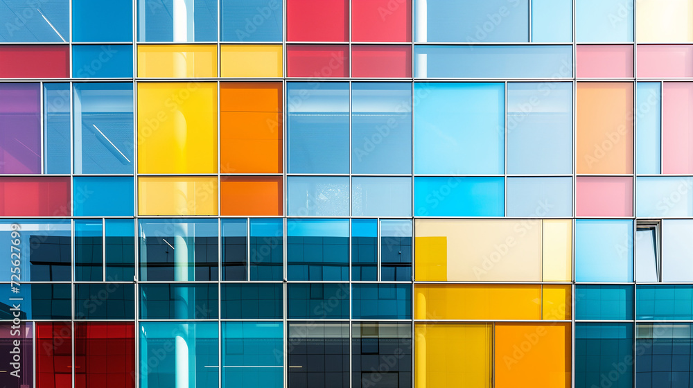 Sustainable Modern Facade, Transparent Solar Panels, Multi Colored ...