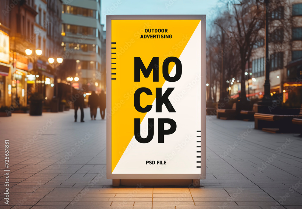Outdoor digital advertising poster mockup , ai generated background ...