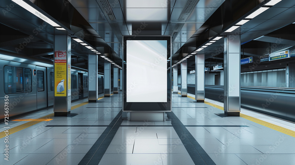 Blank mock up for vertical poster advertising; 6 sheet digital display ...