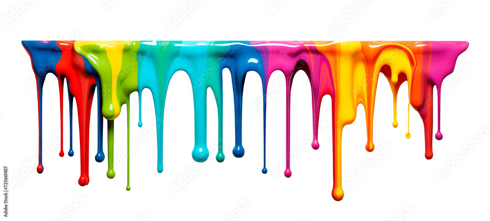 rainbow color oil paint dripping isolated Stock Illustration | Adobe Stock