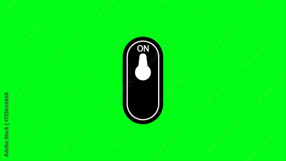 Animation in motion graphics of switch turn on off button. Settings ...