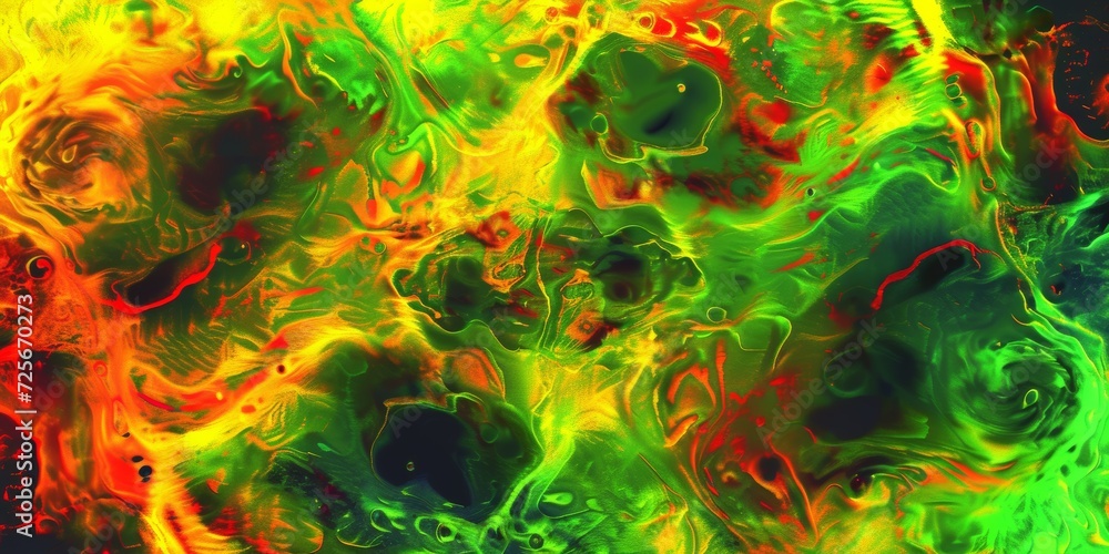 Abstract thermal imaging, with a heat-map palette of red, yellow, and ...