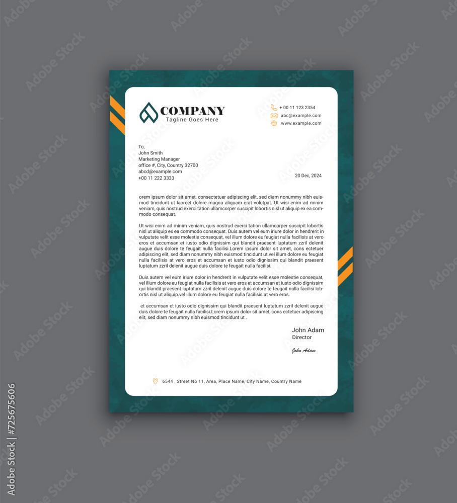 corporate modern letterhead design template. creative modern letter ...
