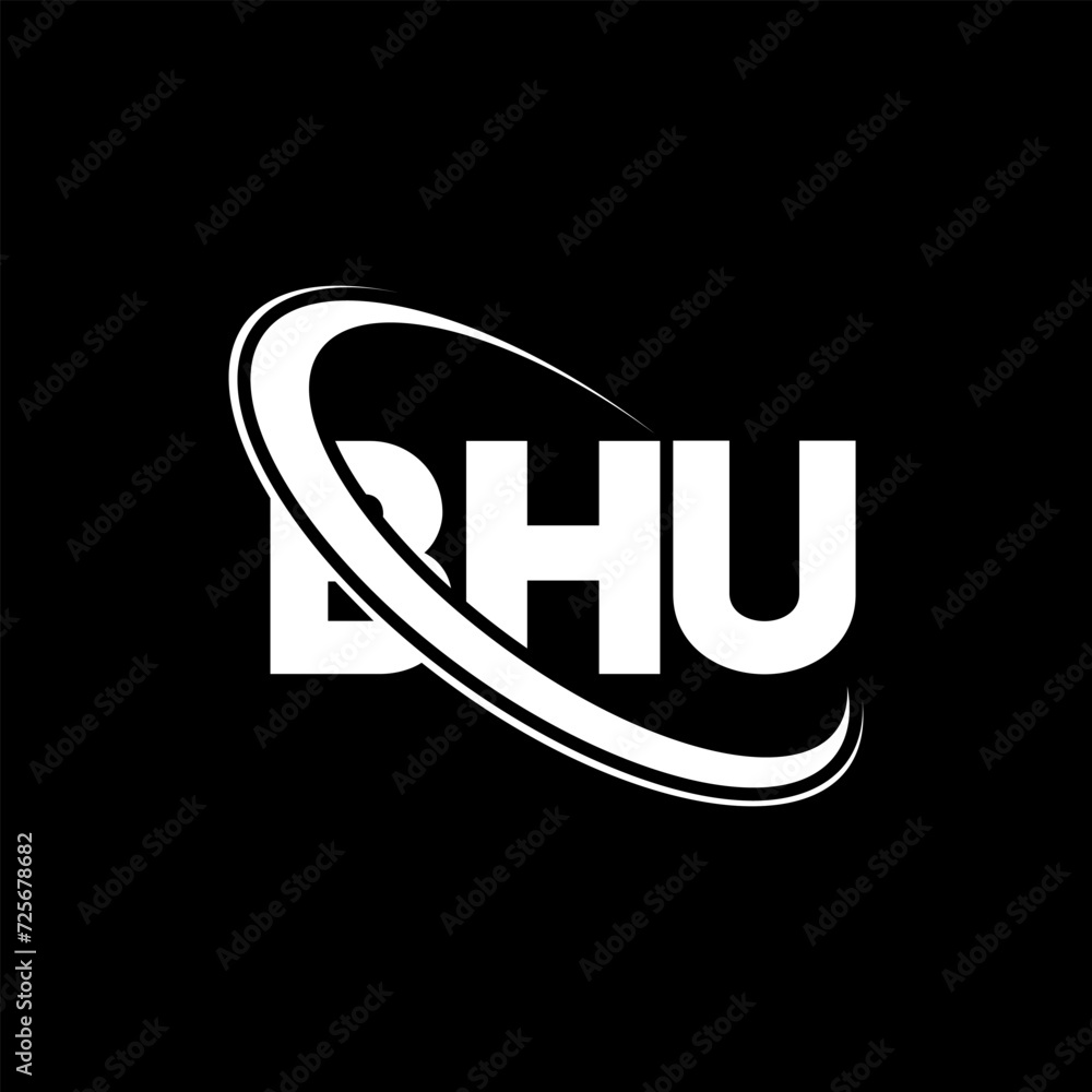 BHU logo. BHU letter. BHU letter logo design. Initials BHU logo linked ...