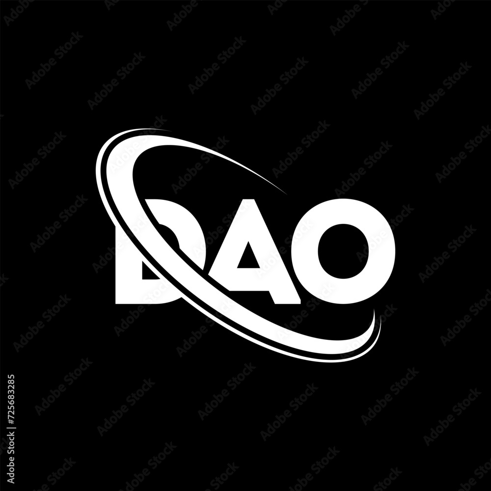 DAO logo. DAO letter. DAO letter logo design. Intitials DAO logo linked ...