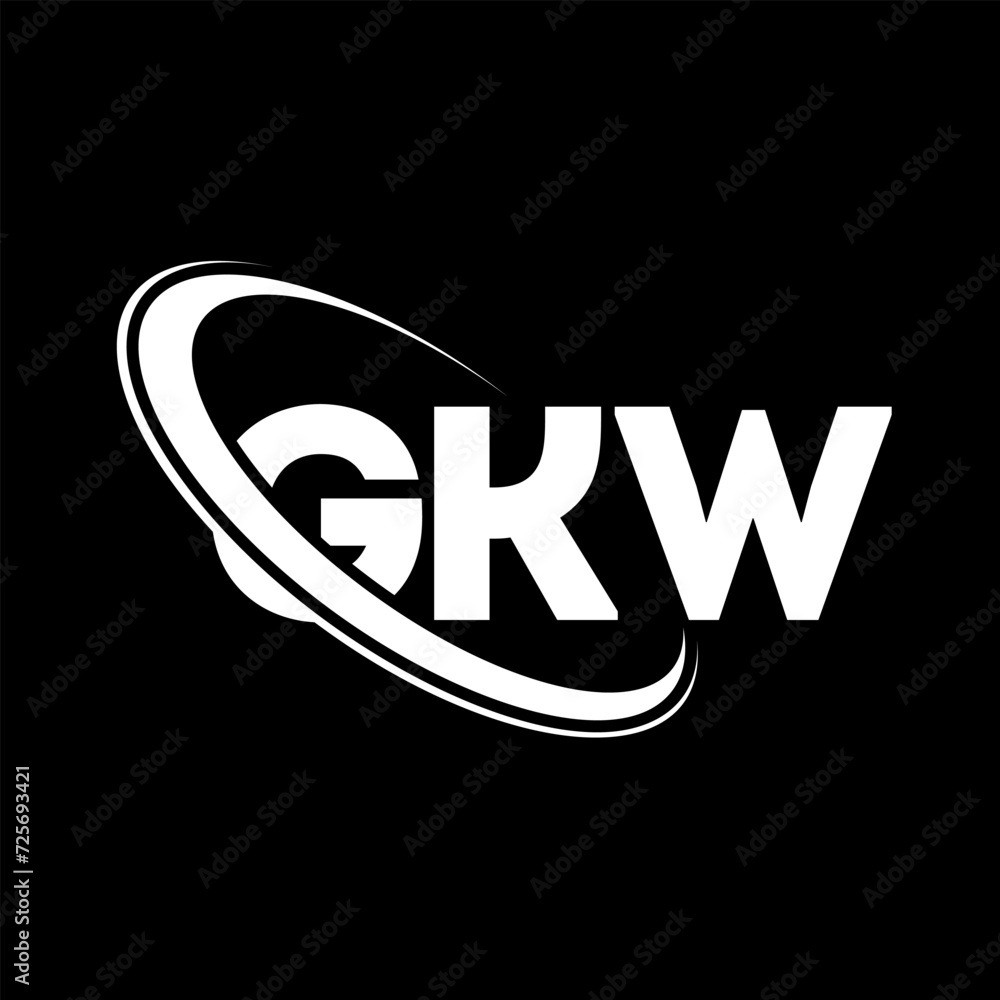GKW logo. GKW letter. GKW letter logo design. Initials GKW logo linked with circle and uppercase ...