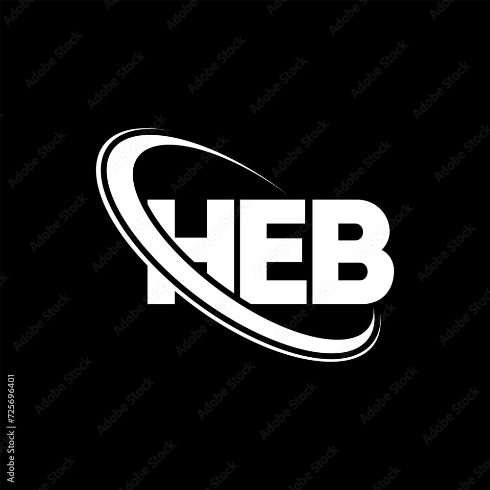HEB logo. HEB letter. HEB letter logo design. Initials HEB logo linked ...