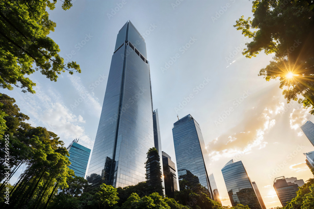 architecture green building, co-friendly building. Sustainable glass ...