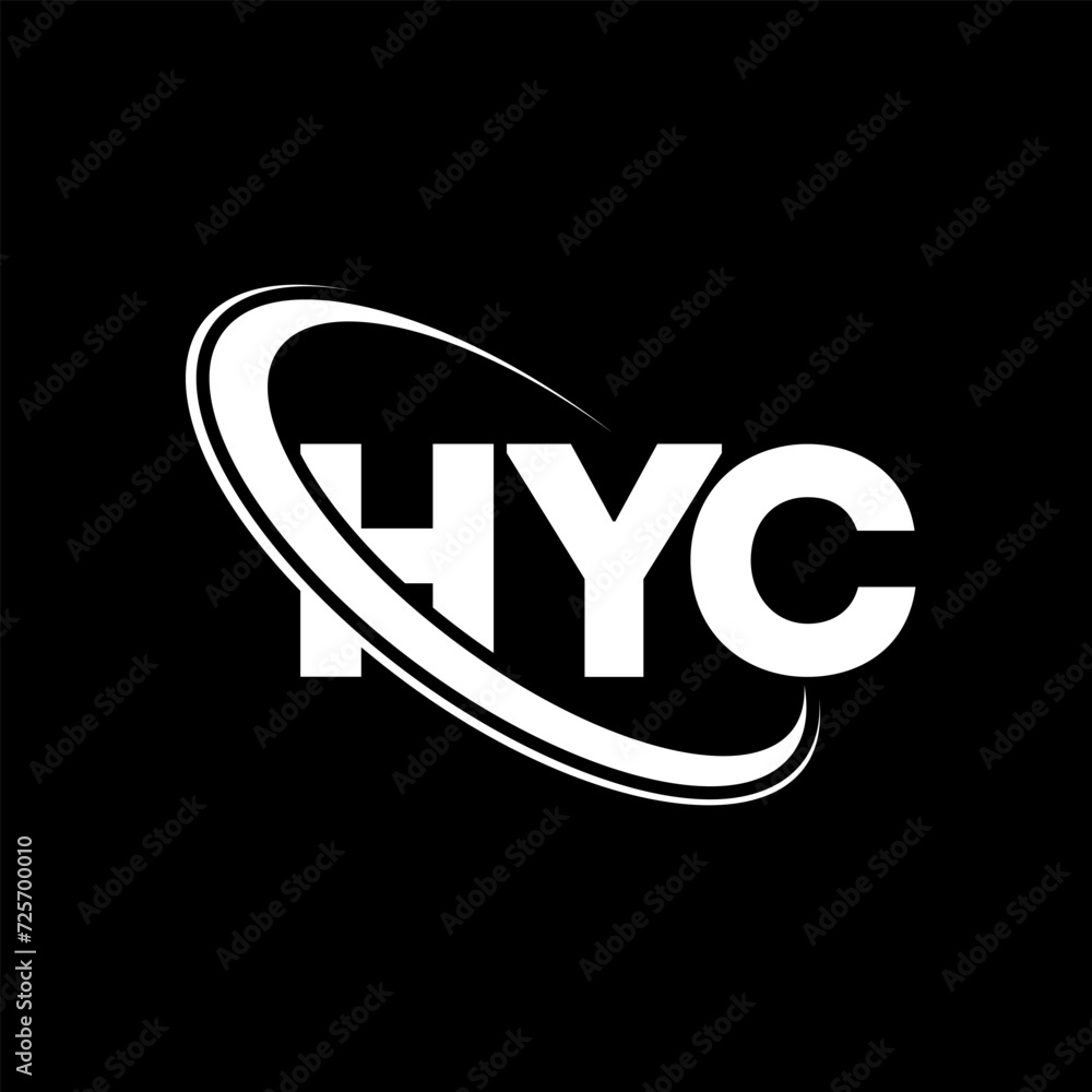 HYC logo. HYC letter. HYC letter logo design. Initials HYC logo linked ...