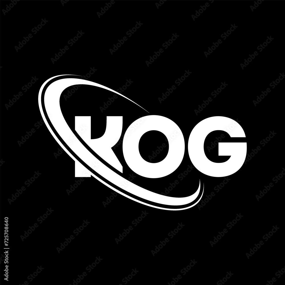 KOG logo. KOG letter. KOG letter logo design. Initials KOG logo linked ...