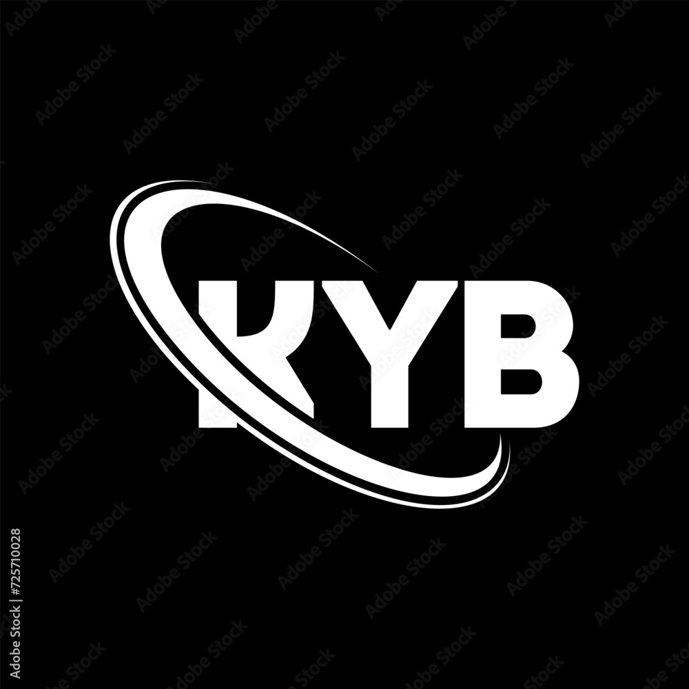 KYB logo. KYB letter. KYB letter logo design. Initials KYB logo linked ...