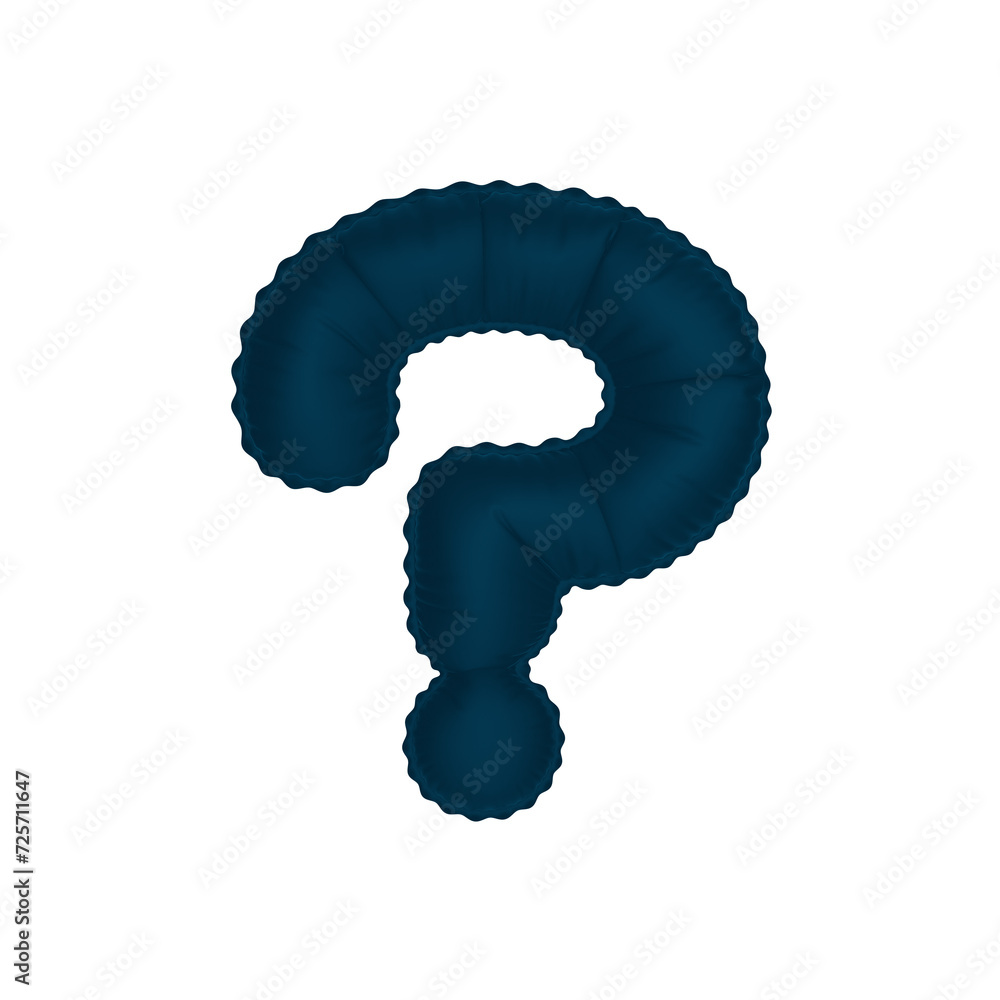 3D dark blue color helium balloon "question mark" ? symbol Stock ...