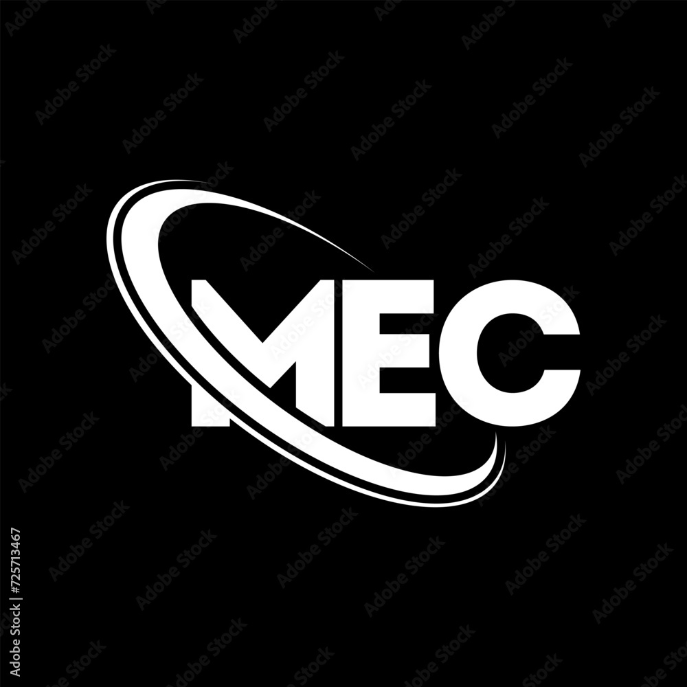 MEC logo. MEC letter. MEC letter logo design. Initials MEC logo linked ...