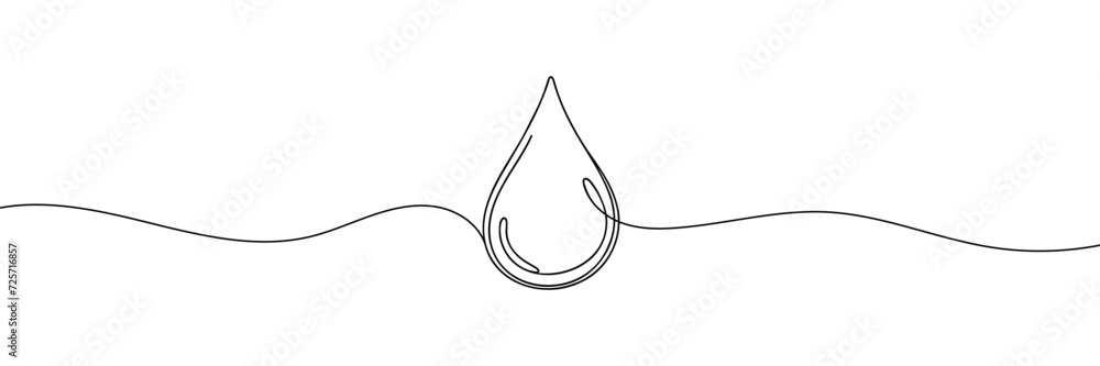 Continuous line drawing of drop. Water drop line icon. One line drawing ...