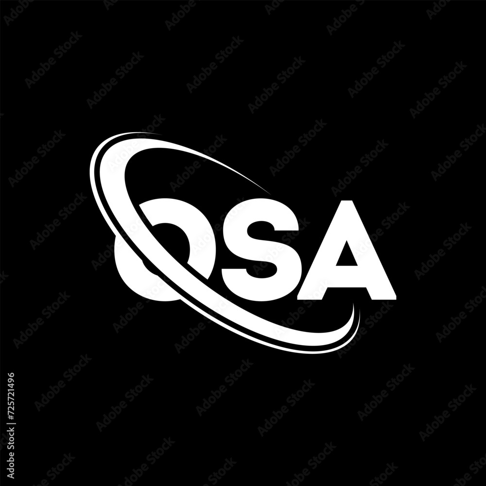 OSA logo. OSA letter. OSA letter logo design. Initials OSA logo linked ...