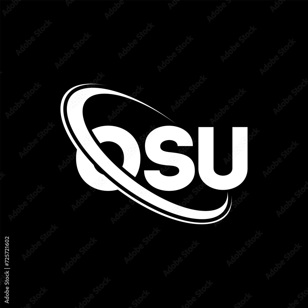 OSU logo. OSU letter. OSU letter logo design. Initials OSU logo linked ...