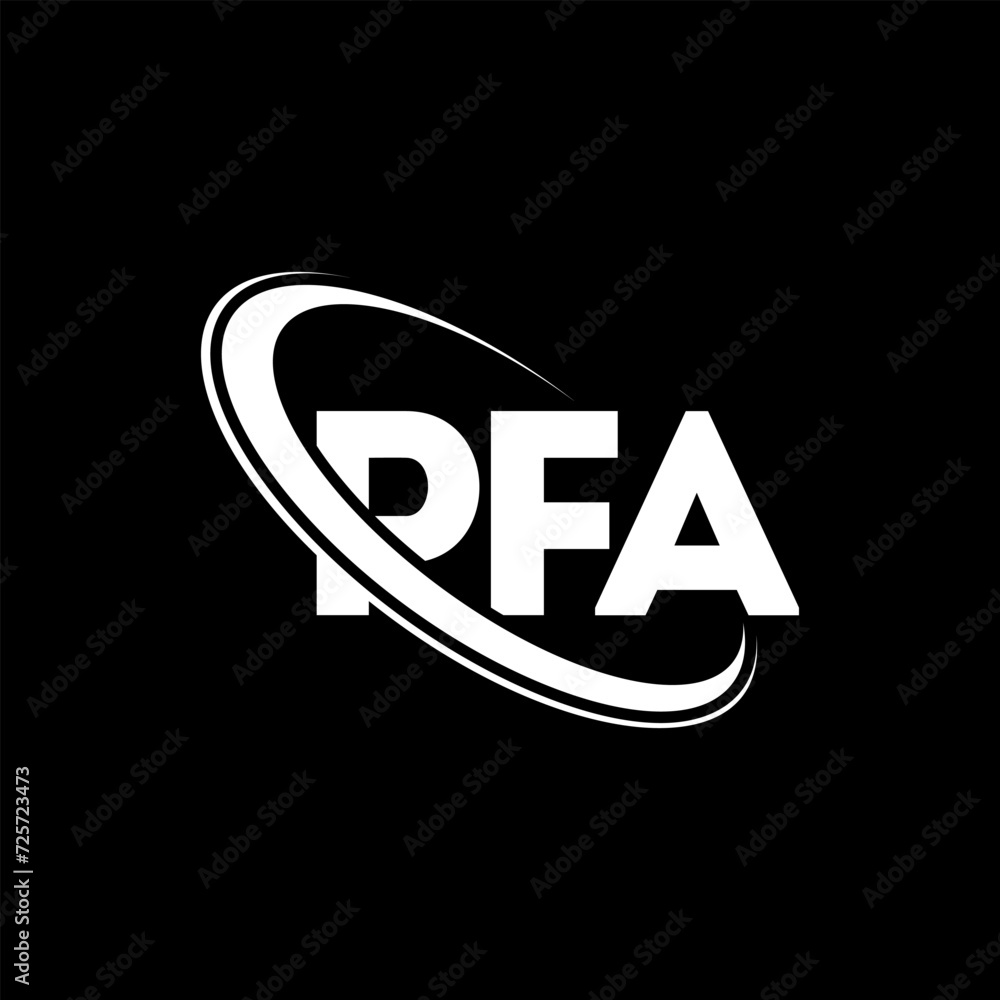 PFA logo. PFA letter. PFA letter logo design. Initials PFA logo linked ...