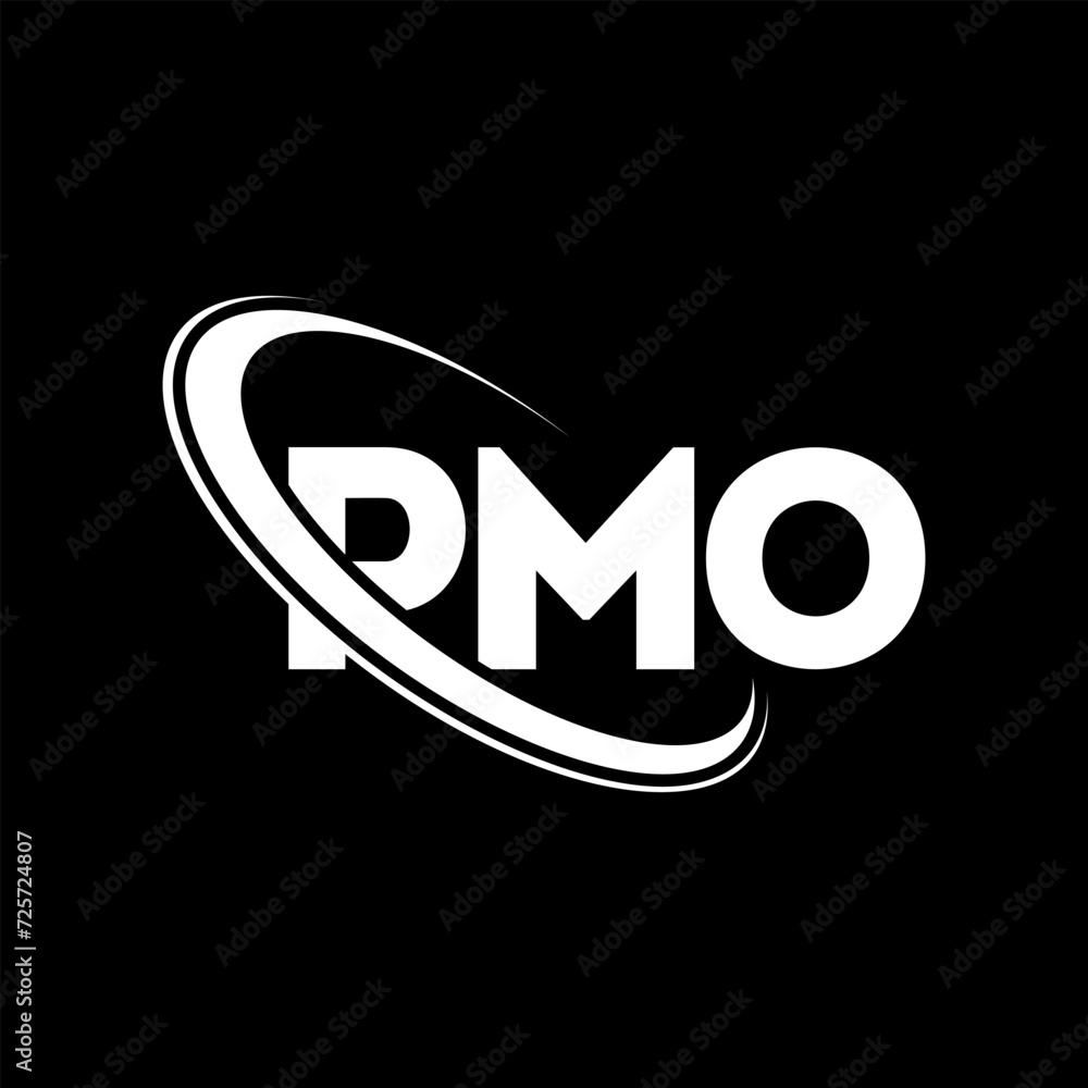 PMO logo. PMO letter. PMO letter logo design. Initials PMO logo linked ...