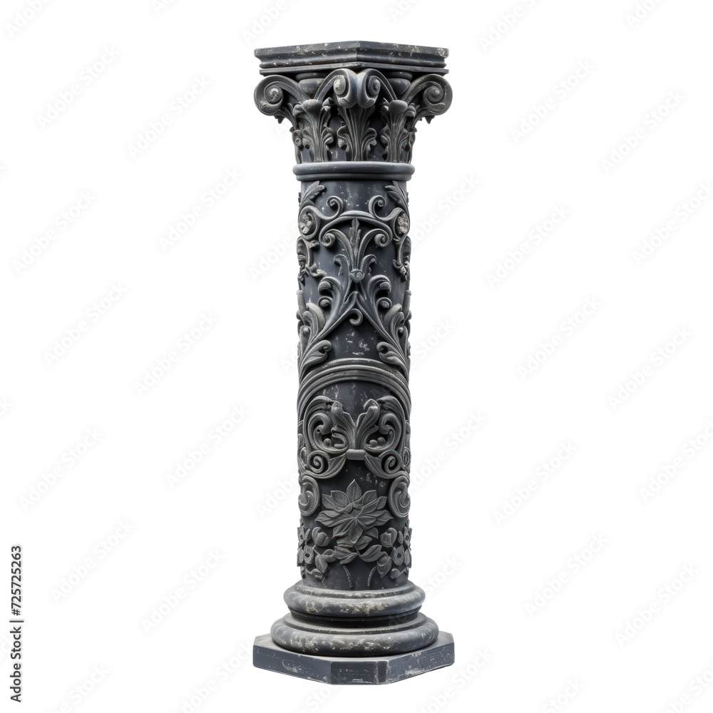 Antique Gothic Column. beautifully ornate gothic pillar. fantasy ...