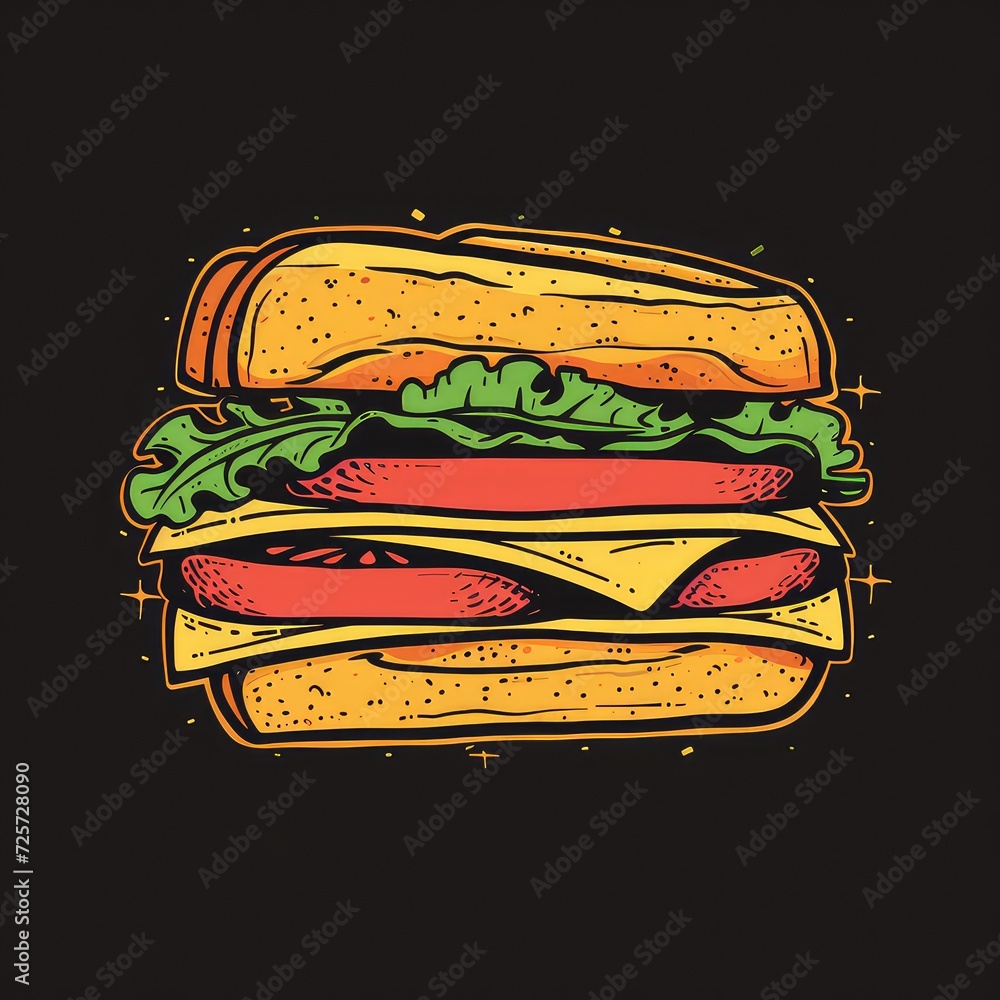 Vector Logo of Fish Sandwich, Illustration Stock Photo | Adobe Stock