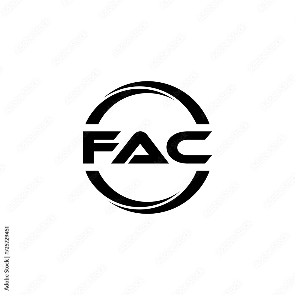 FAC letter logo design with white background in illustrator, cube logo ...