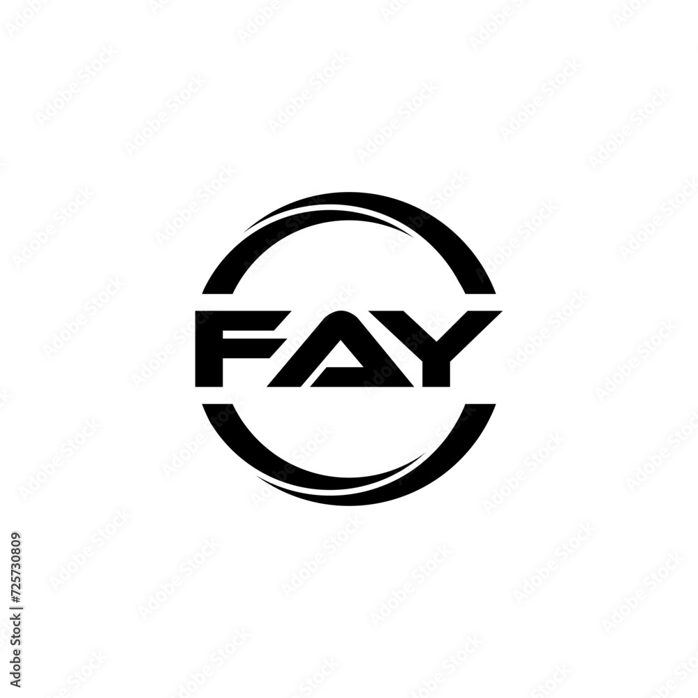 FAY letter logo design with white background in illustrator, cube logo ...