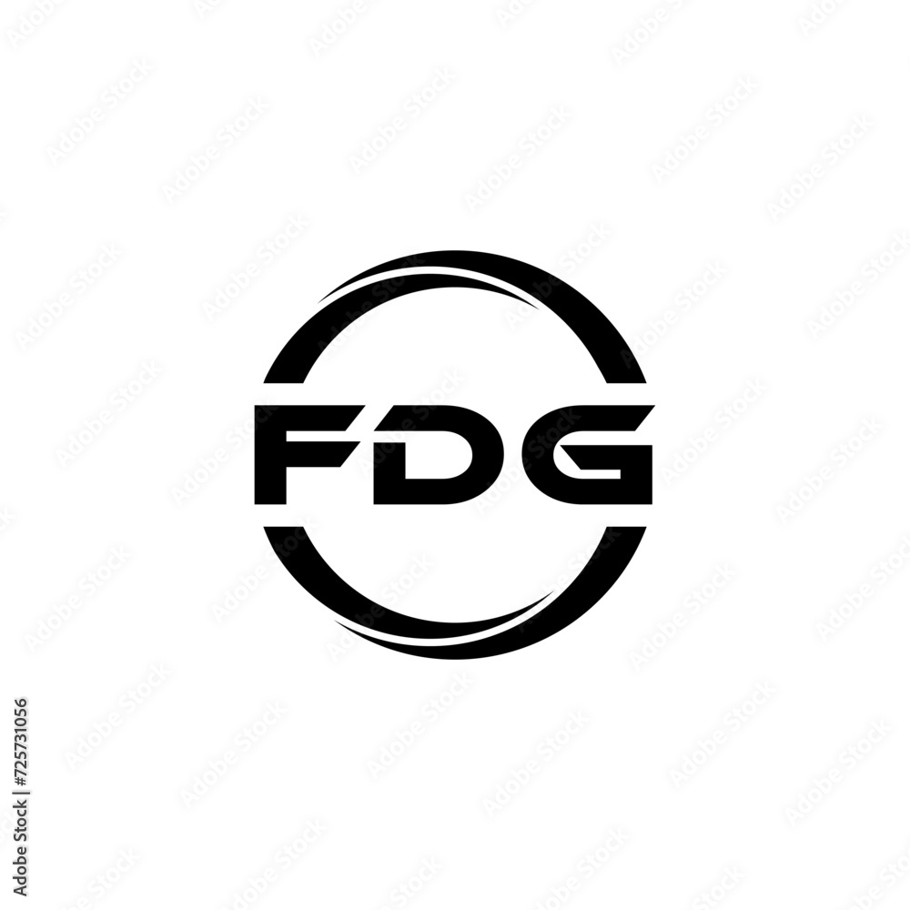 FDG letter logo design with white background in illustrator, cube logo ...
