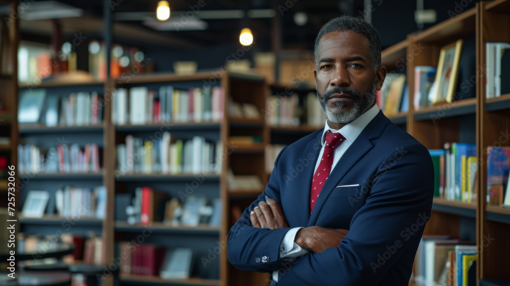distinguished looking middle-aged man with salt and pepper hair ...
