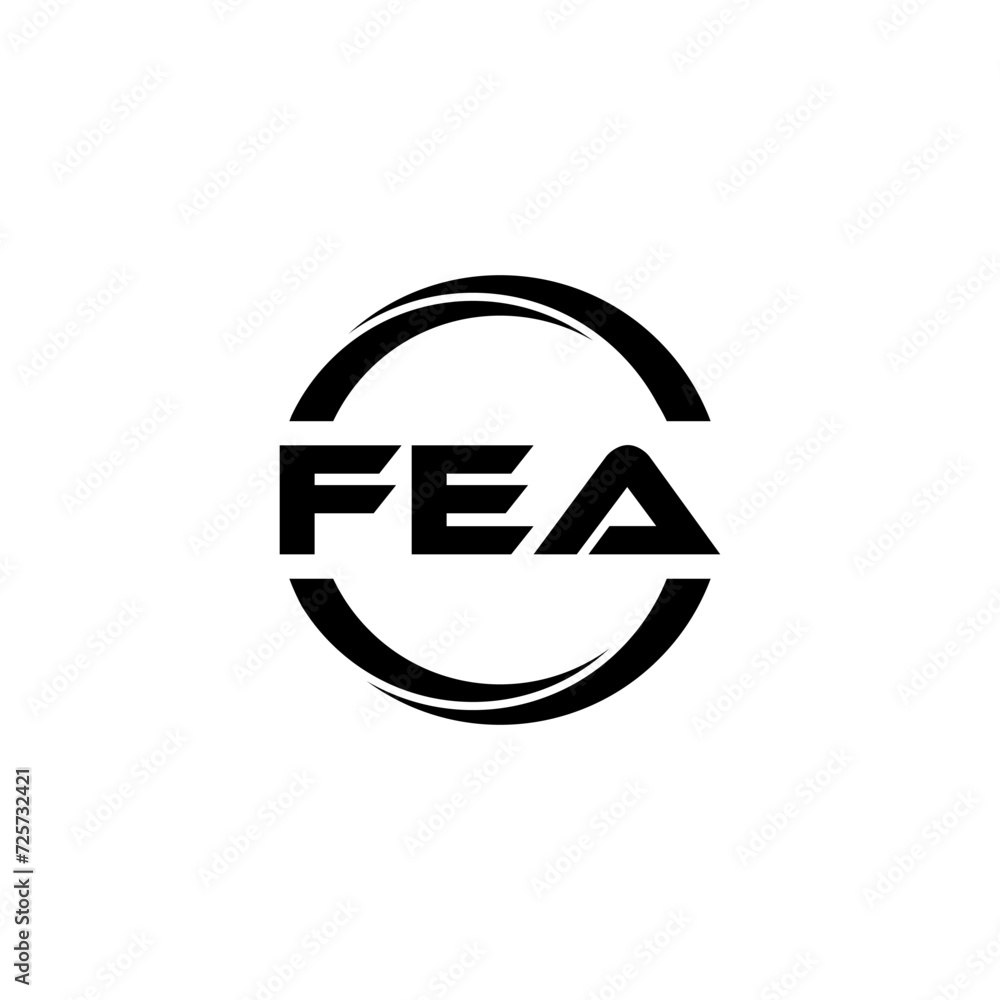 FEA letter logo design with white background in illustrator, cube logo ...