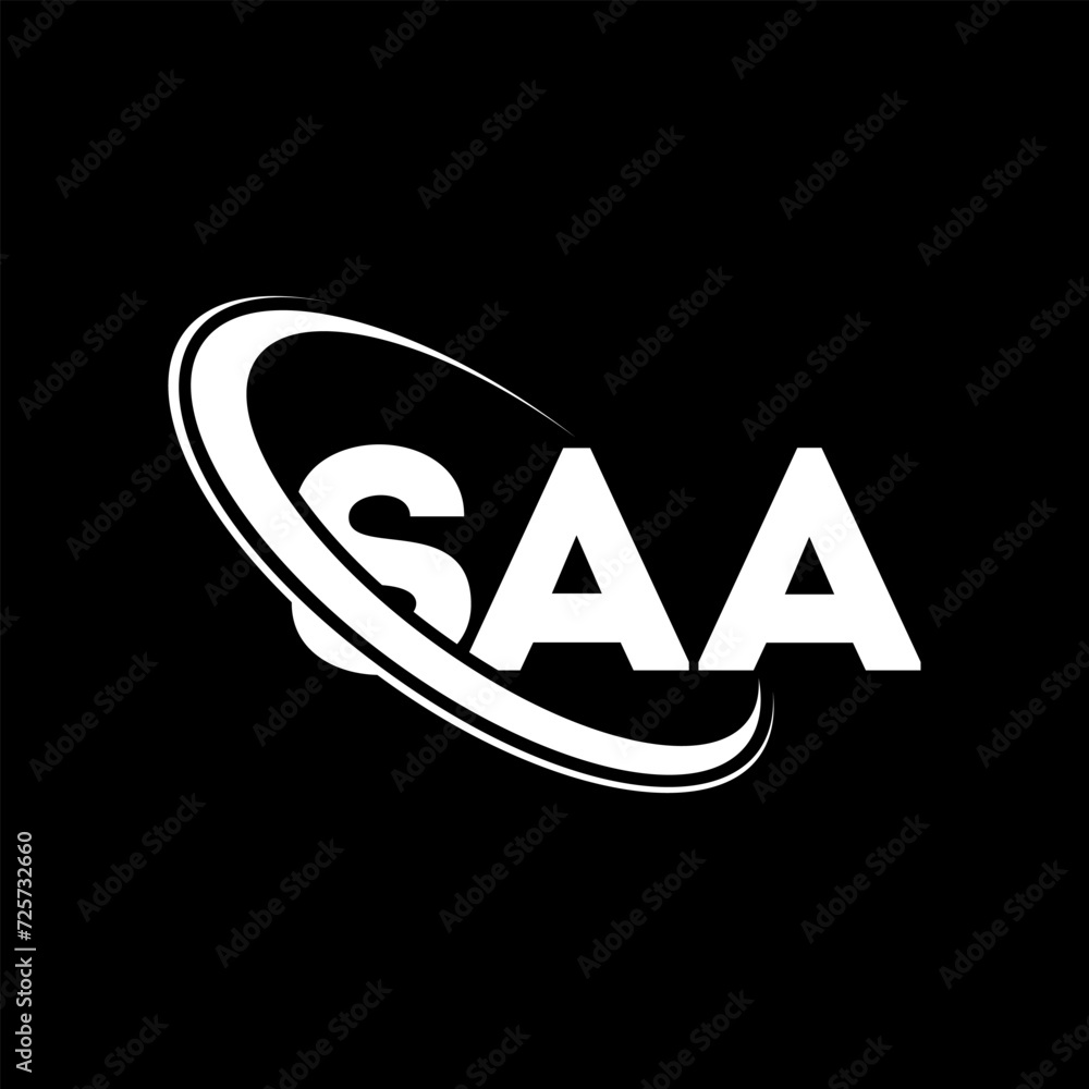 SAA logo. SAA letter. SAA letter logo design. Intitials SAA logo linked ...