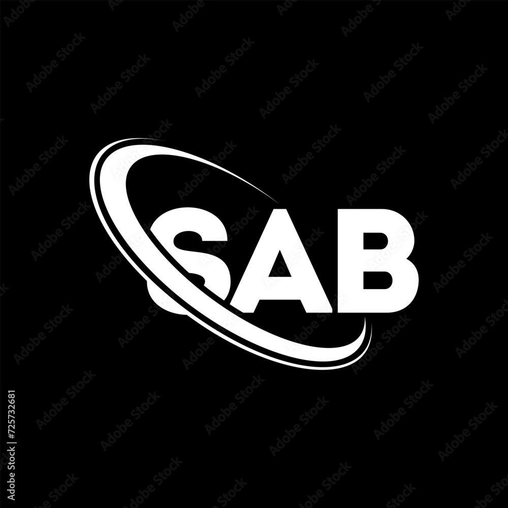 SAB logo. SAB letter. SAB letter logo design. Intitials SAB logo linked ...