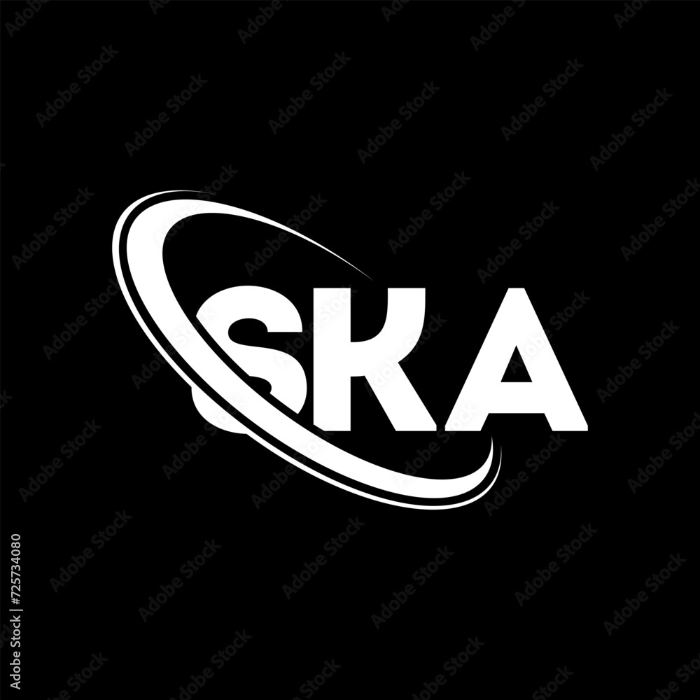 SKA logo. SKA letter. SKA letter logo design. Initials SKA logo linked ...