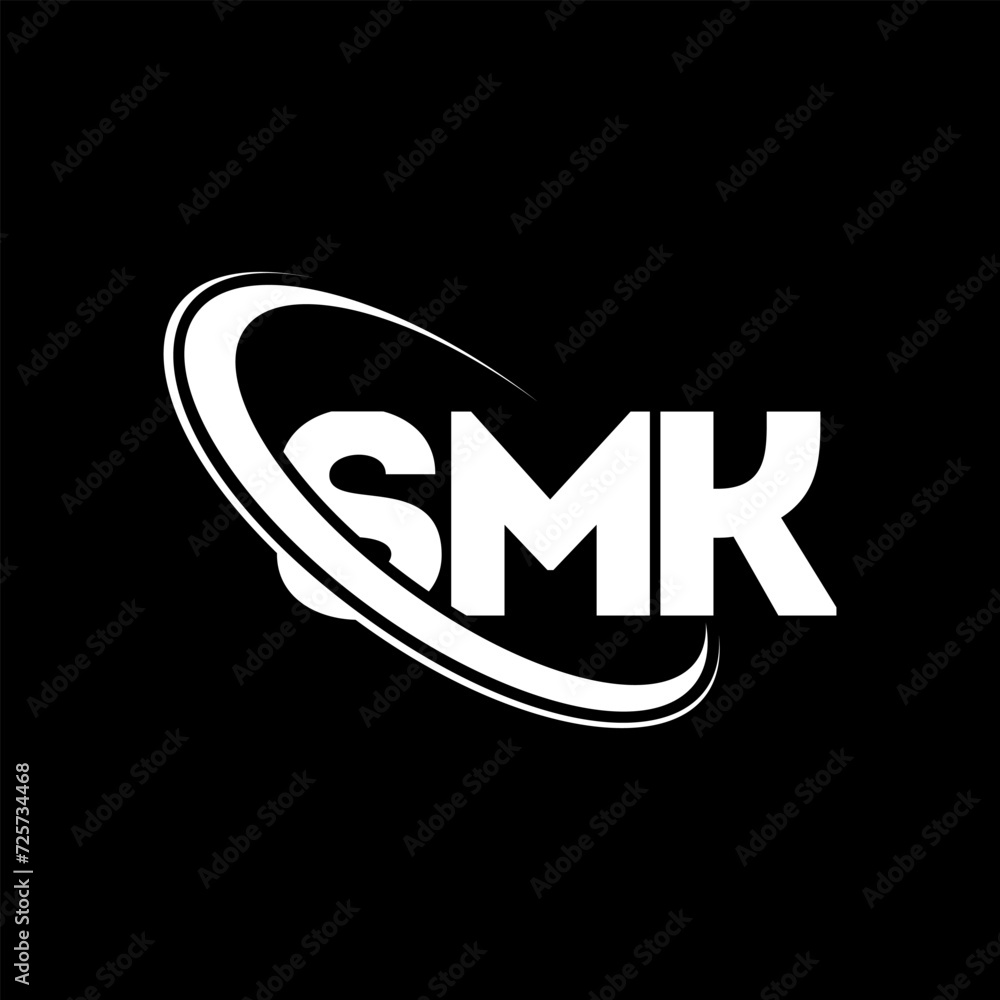 SMK logo. SMK letter. SMK letter logo design. Initials SMK logo linked ...