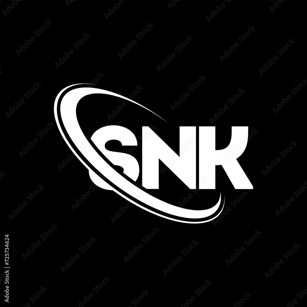SNK logo. SNK letter. SNK letter logo design. Initials SNK logo linked ...