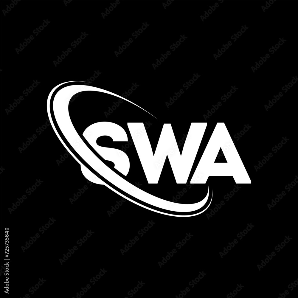 SWA logo. SWA letter. SWA letter logo design. Initials SWA logo linked ...