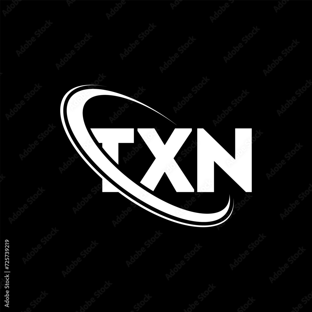 TXN logo. TXN letter. TXN letter logo design. Initials TXN logo linked with circle and uppercase ...